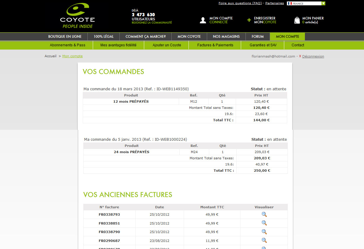 Foire aux questions - Coyote